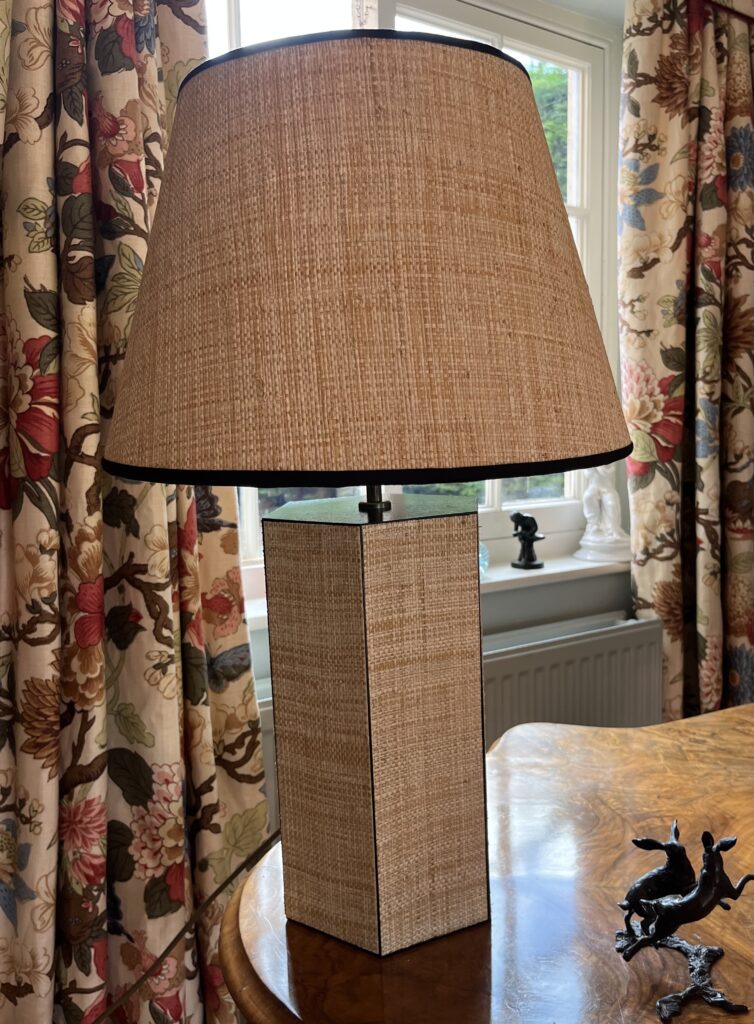 Natural Raffia Lamp Base – in Black | Lovable Lampshades