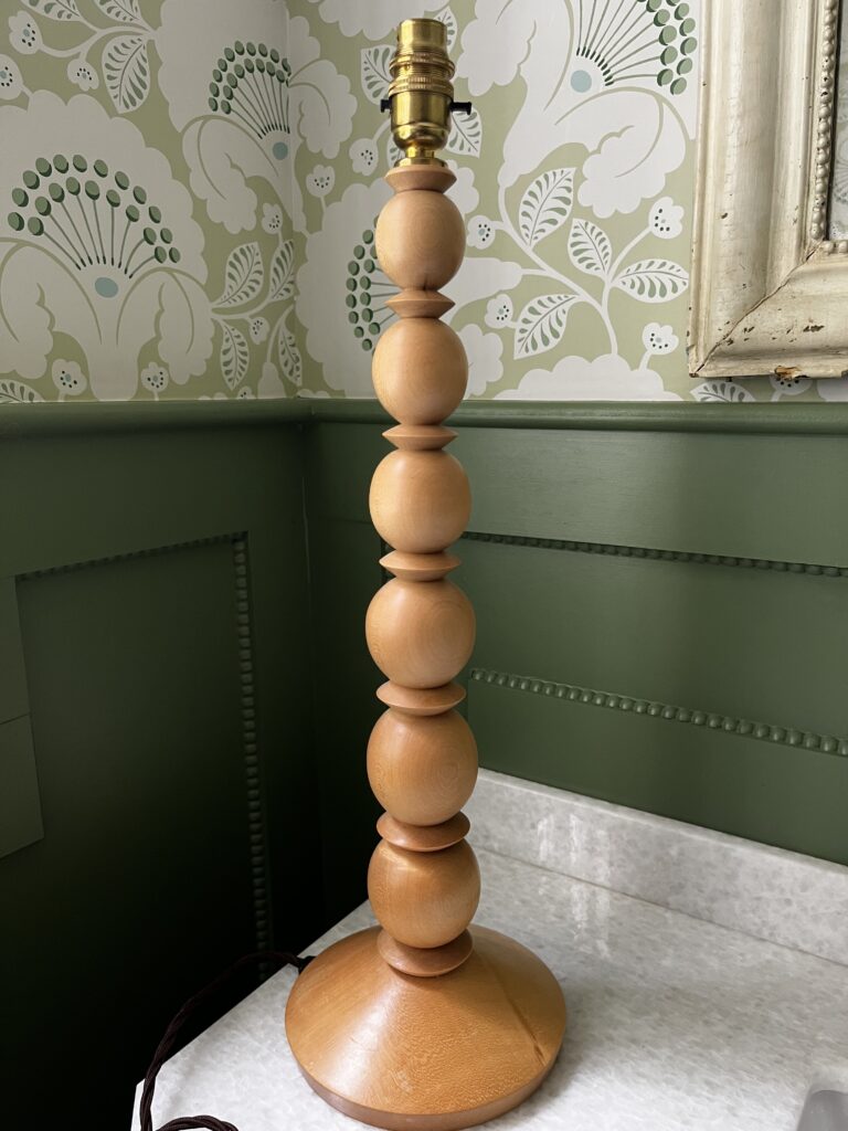 Natural Wood Tapered Bobbin Design Lamp Base | Lovable Lampshades